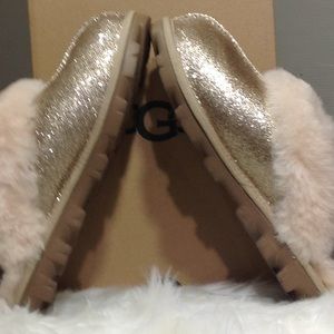UGG | Shoes | Ugg Coquette Gold Sparkle Slippers | Poshmark